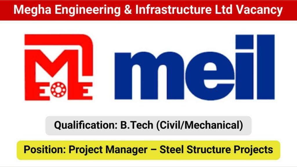 Megha Engineering & Infrastructure Ltd Vacancy | Steel Structure Project Manager Jobs | Jobs in ...
